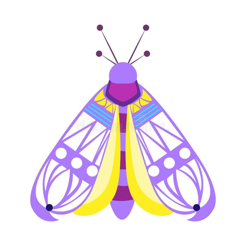 Isolated Purple Moth Vector Illustration Stock Vector - Illustration of ...