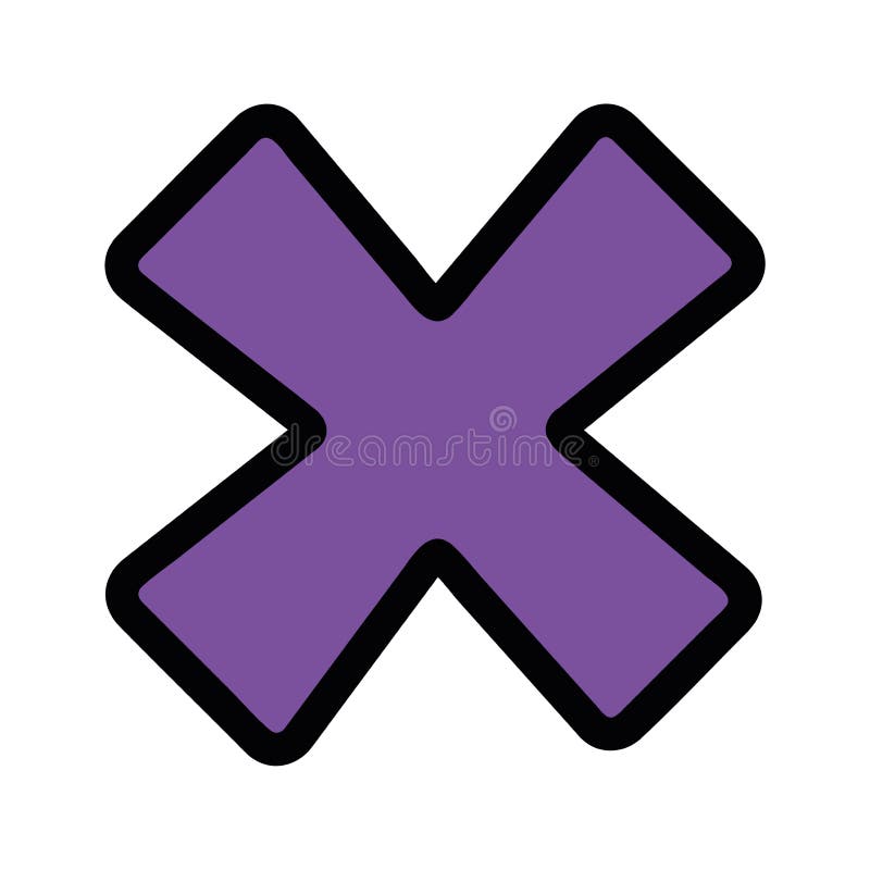 Isolated Purple 60s Groovy Cross Icon Vector Stock Vector ...