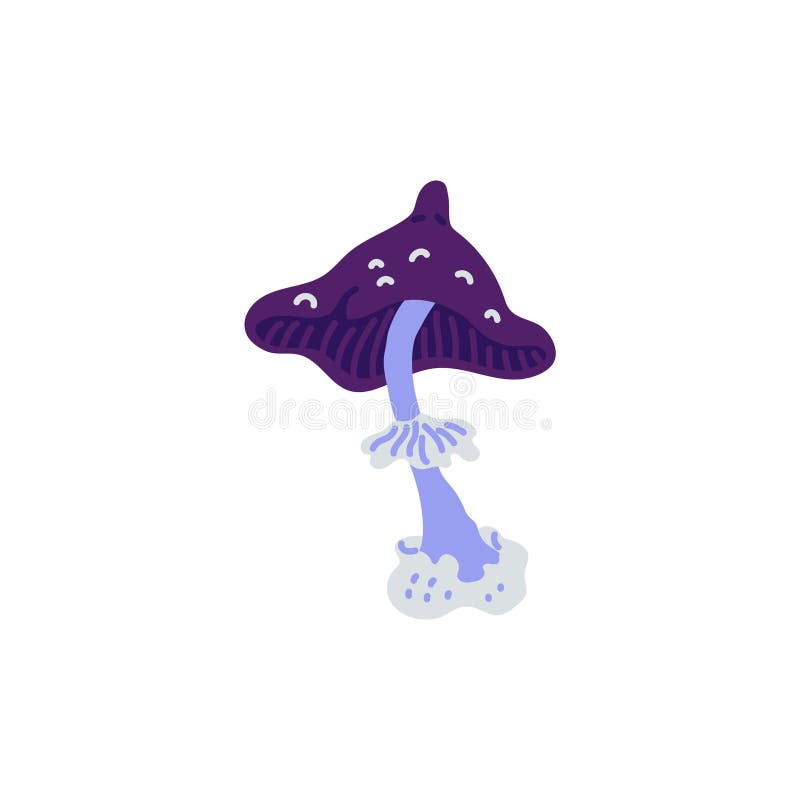 Isolated Purple Toadstool Vector for Alchemy, Wicca Witchcraft. Stock ...
