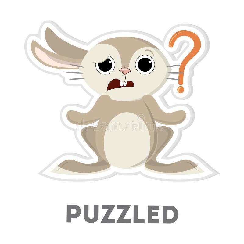 Bunny Cartoon Character With Question Mark Sign Stock Illustration ...
