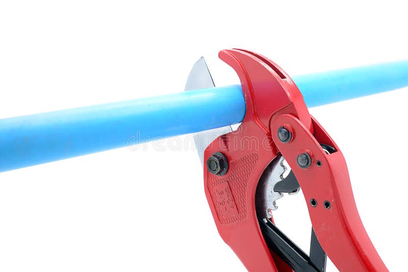 Isolated PVC pipe cutter stock image. Image of cutting - 57468137