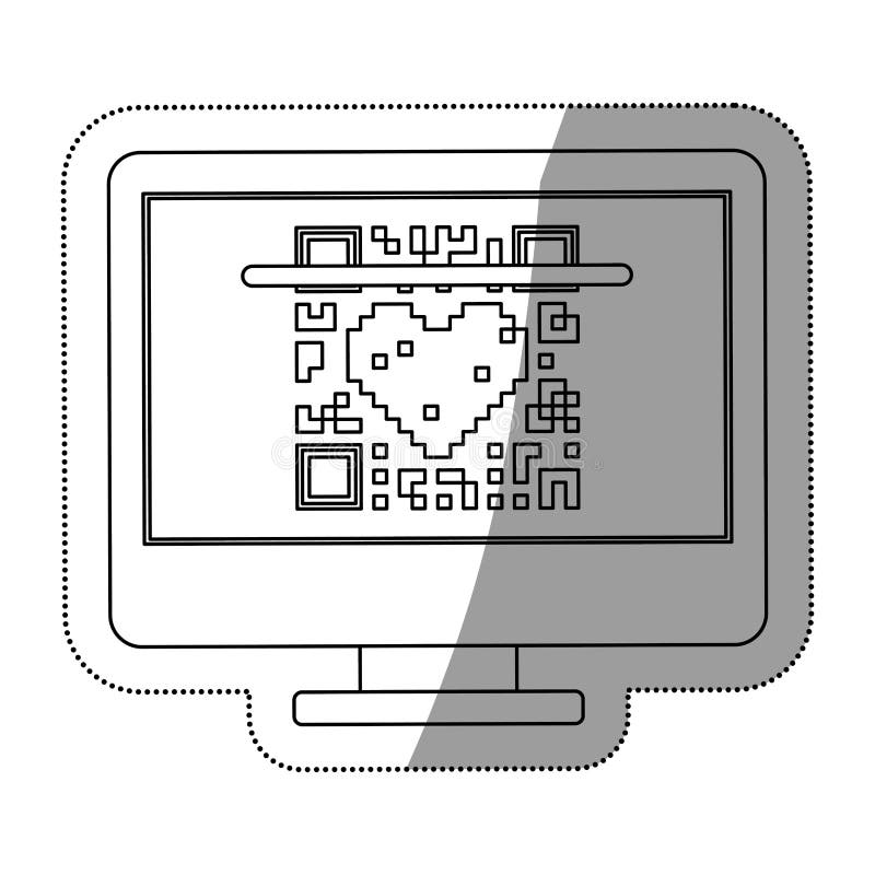 Isolated Qr Code and Computer Design Stock Vector - Illustration of ...