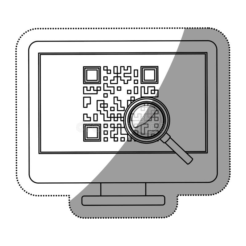 Isolated Qr Code and Computer Design Stock Vector - Illustration of ...