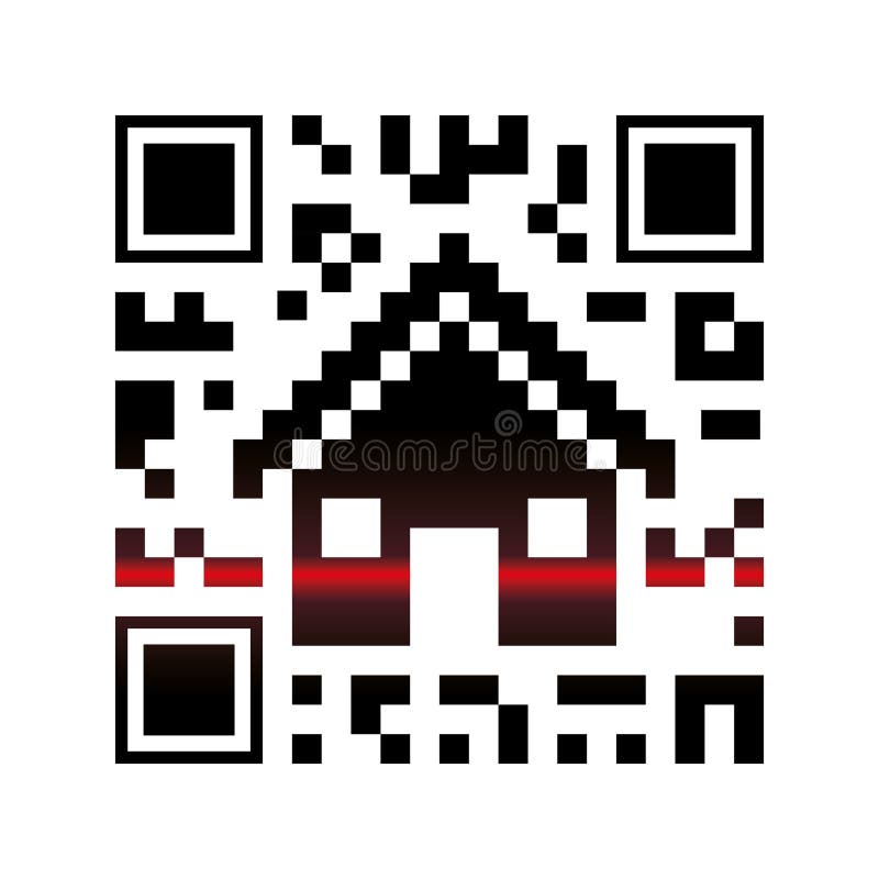Isolated Qr Code and House Design Stock Vector - Illustration of ...