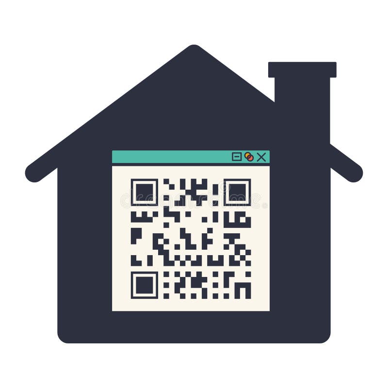 Isolated Qr Code and House Design Stock Vector - Illustration of ...