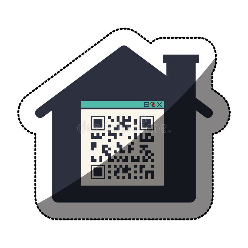 Isolated Qr Code and House Design Stock Vector - Illustration of data ...