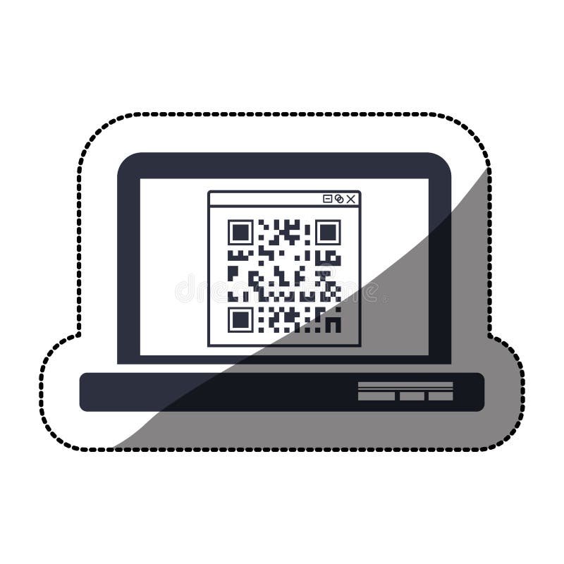 Isolated Qr Code and Laptop Design Stock Vector - Illustration of sale ...