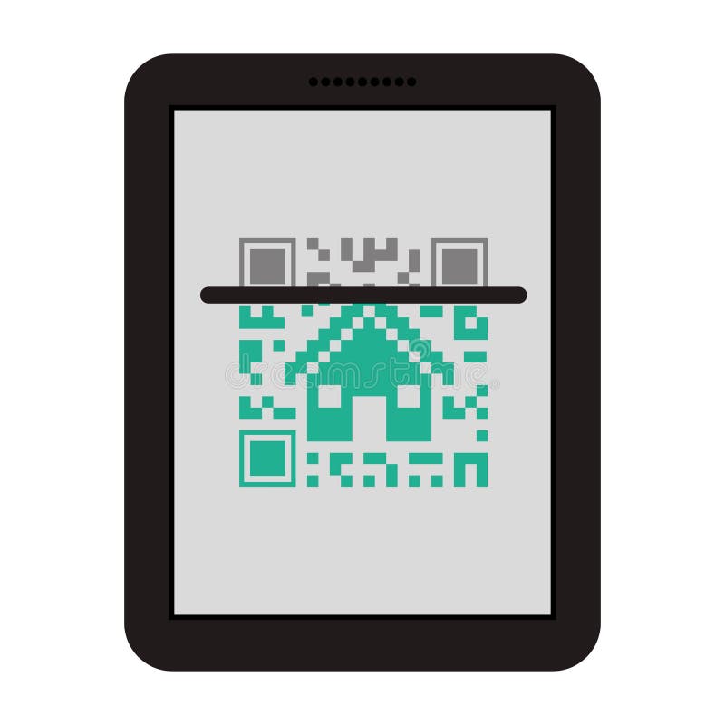 Isolated Qr Code and Tablet Design Stock Vector - Illustration of ...