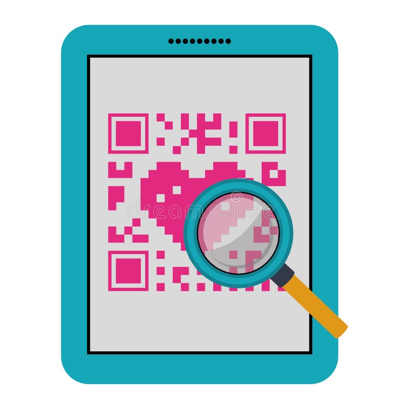Isolated Qr Code and Tablet Design Stock Vector - Illustration of shop ...