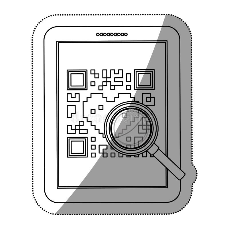 Isolated Qr Code and Tablet Design Stock Vector - Illustration of code ...