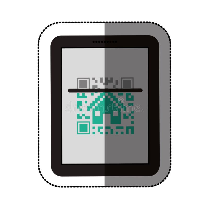 Isolated Qr Code and Tablet Design Stock Vector - Illustration of ...