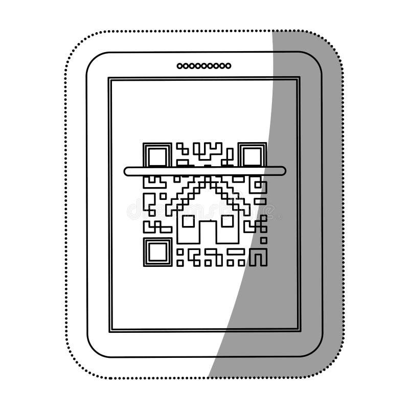 Isolated Qr Code and Tablet Design Stock Vector - Illustration of ...