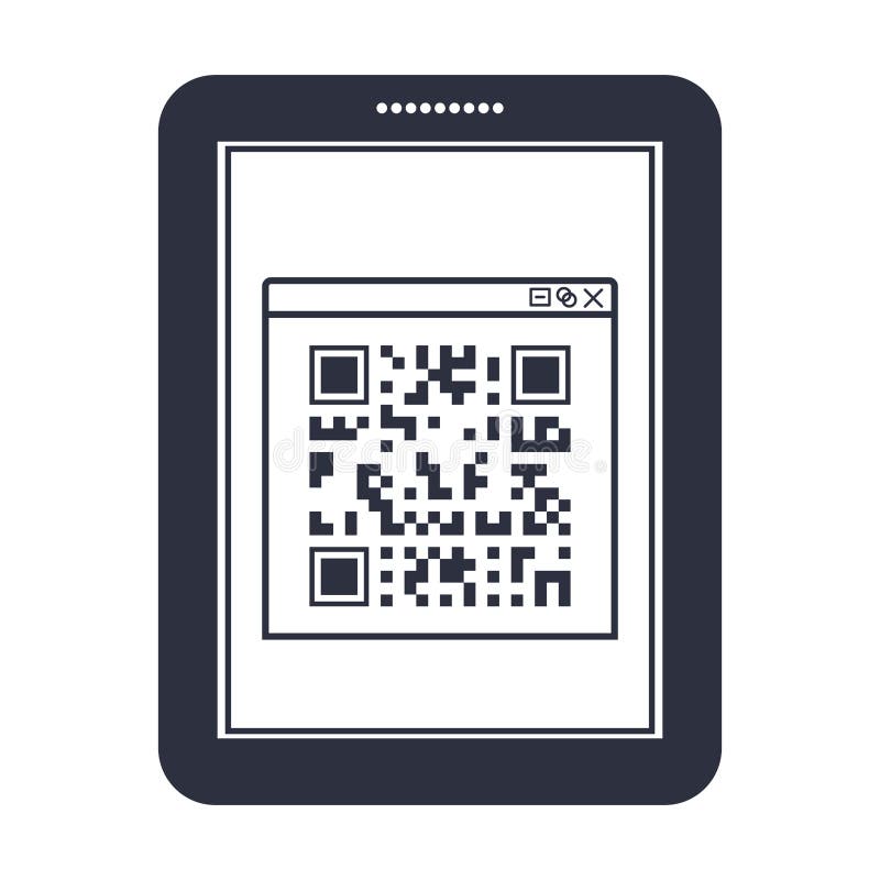 Isolated Qr Code and Tablet Design Stock Vector - Illustration of line ...