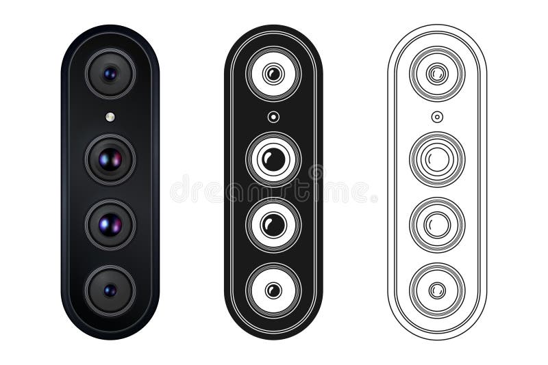 Quad Camera Smartphone Vector Icon, Camera Symbol. Modern, Simple Flat ...