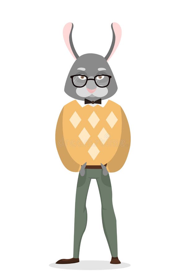 Isolated rabbit man. stock vector. Illustration of modern - 108254139