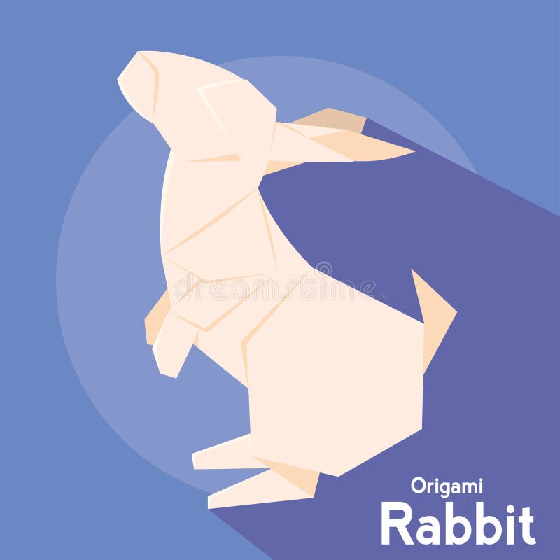 Isolated Rabbit Origami Icon Flat Design Vector Stock Vector ...
