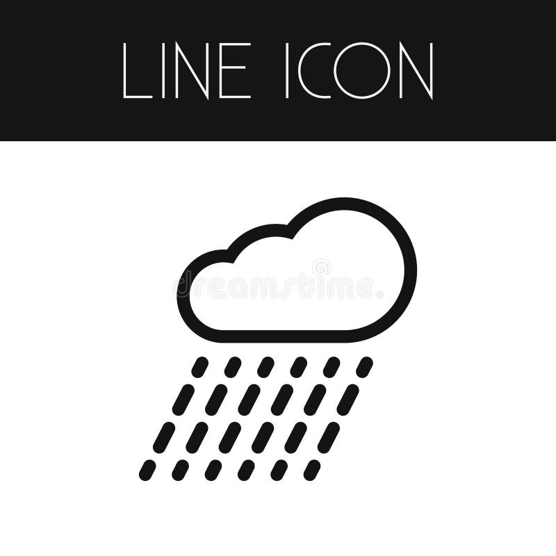 Isolated Rain Outline. stock vector. Illustration of meteorology - 97342808