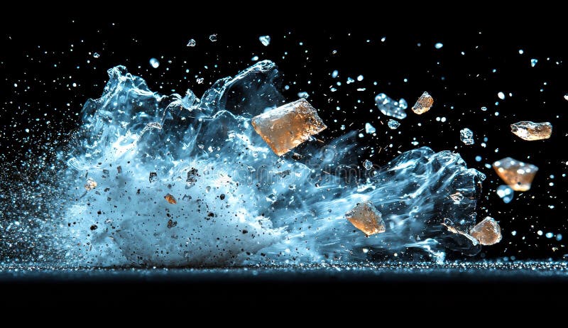 Isolated Random Fire Ember and Spark Particles Flying Against a Black ...