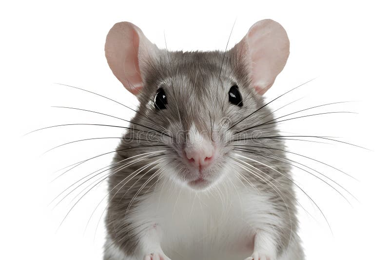 Isolated Rat Face Captures Curiosity and Intelligence on White Backdrop ...