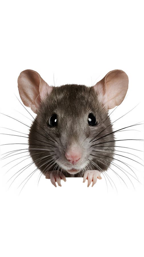 Isolated Rat Face Captures Curiosity and Intelligence on White Backdrop ...