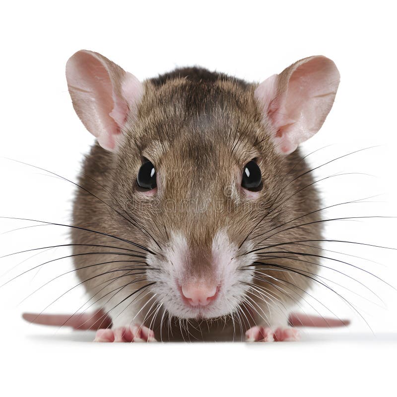 Isolated Rat Face Captures Curiosity and Intelligence on White Backdrop ...