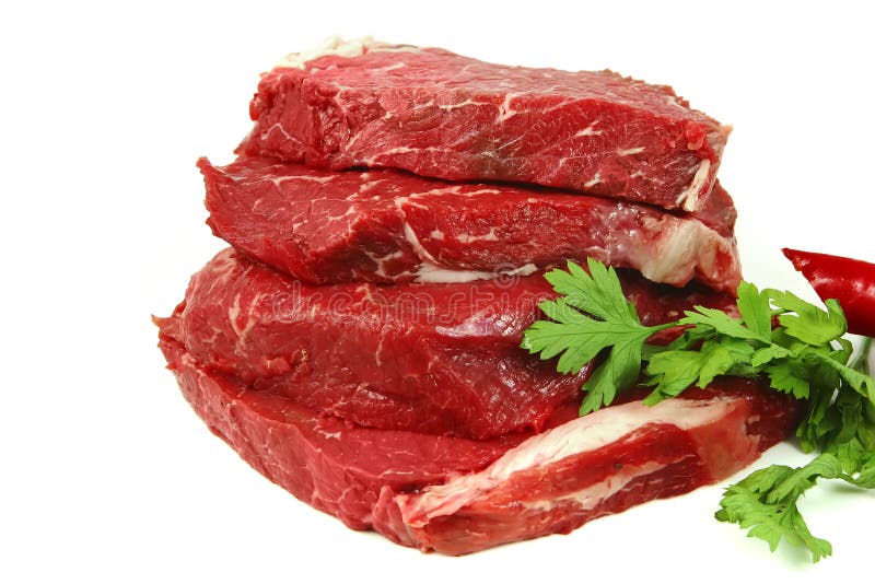 Isolated raw beef meat stock photo. Image of blood, loin - 7937046