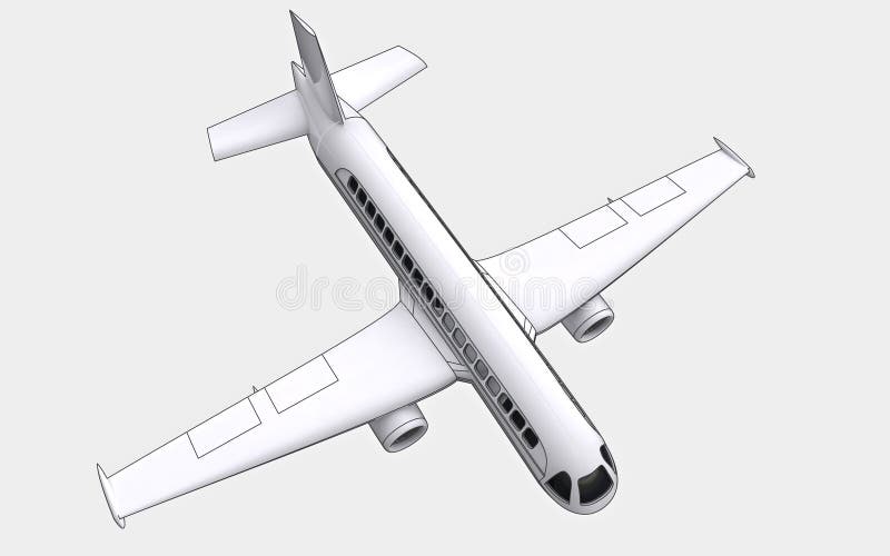 Isolated Real Shaded Airplane Flight Top Capture Stock Illustration ...