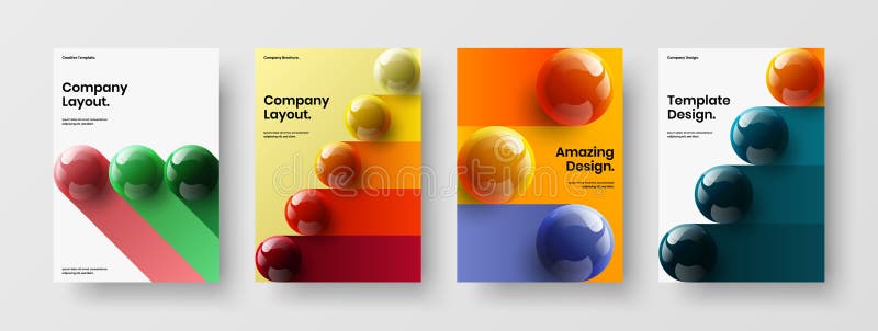 Isolated Realistic Balls Placard Layout Composition Stock Vector ...