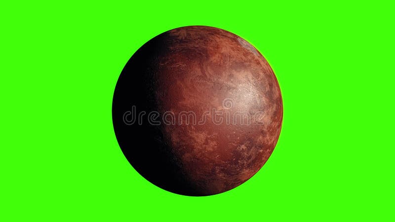 Isolated Realistic Mars Planet Rotating on Green Screen. the Red Planet ...