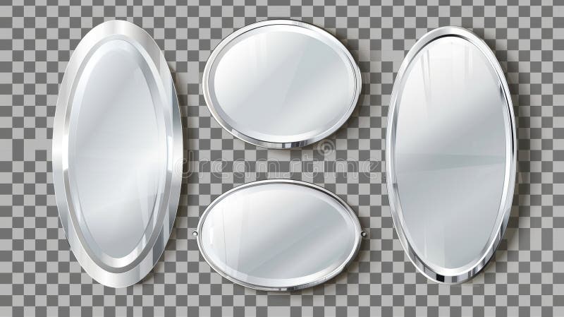 An Isolated Realistic Mirror on a Transparent Background with a Silver ...