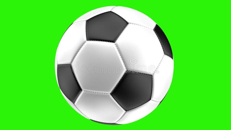 Realistic Soccer Ball Spinning in Center of Green Screen. Footage of a ...