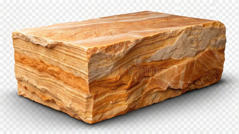 Isolated Rectangular Sandstone Rock with Transparent Background a ...