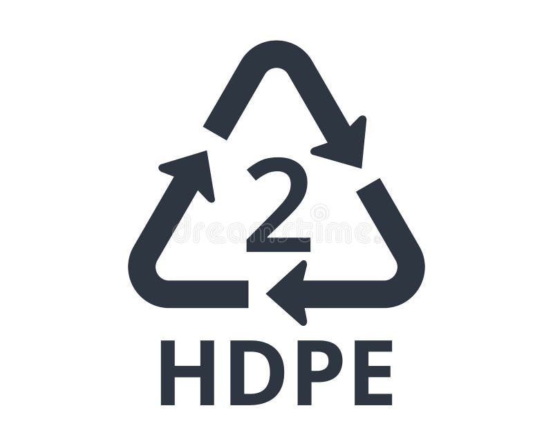 Isolated Recycle HDPE Logo, Number 2. Concept of Ecology and Packaging ...