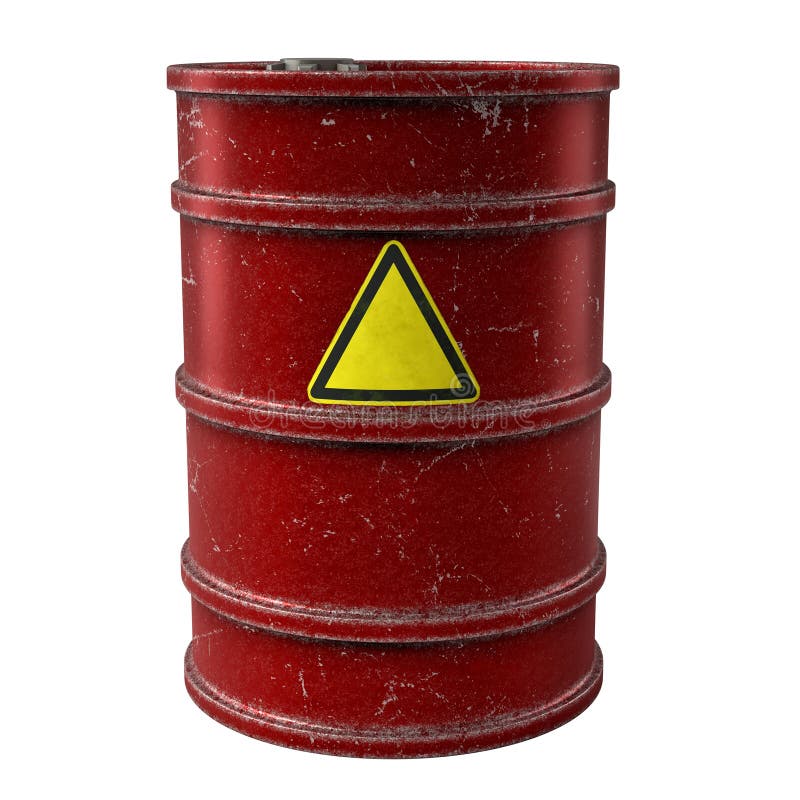 Isolated Red Barrel with a Blank Warning Sign. Stock Illustration ...