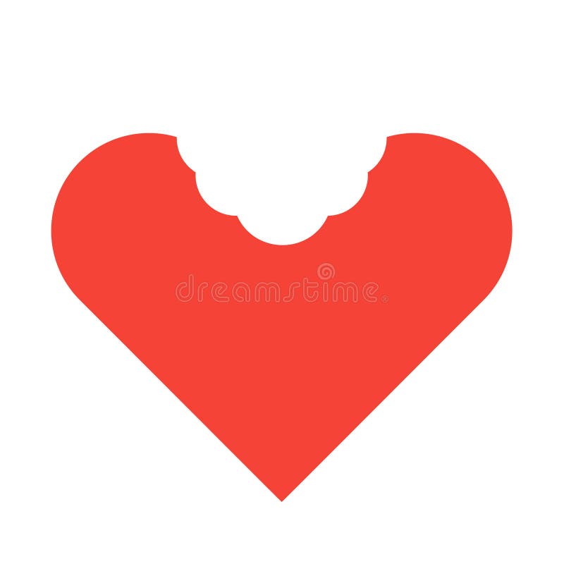Bitten Heart Shaped Chocolates Vector Illustration Stock Vector ...