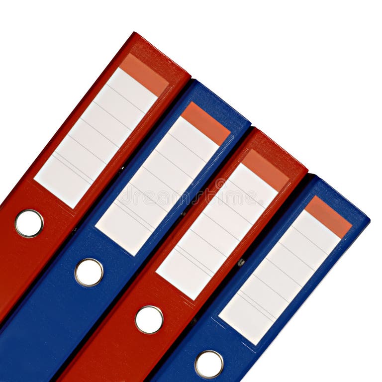 Isolated Red and Blue Files Stock Photo - Image of record, files: 552238