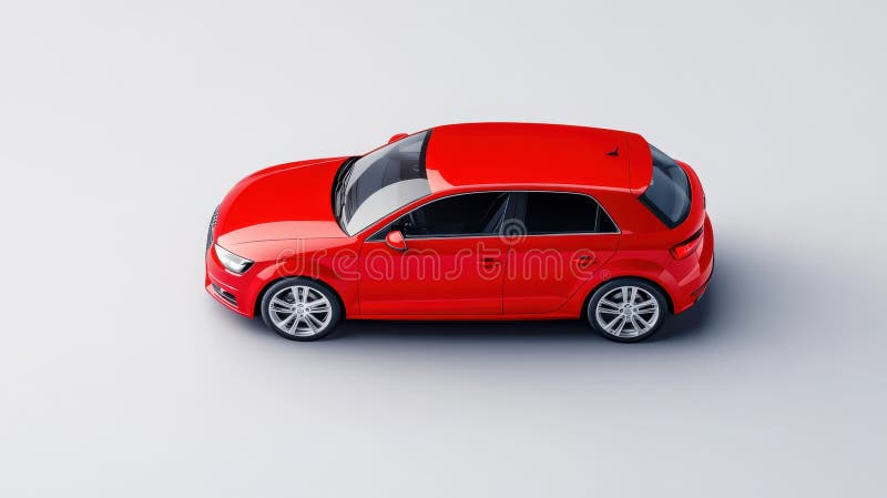 Isolated Red Car Shadow on White Background Stock Illustration ...