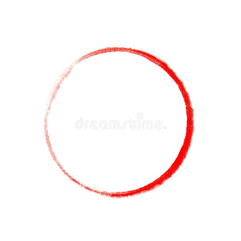 Red Paint Brush Stroke Circle Isolated on White Background. Vector ...