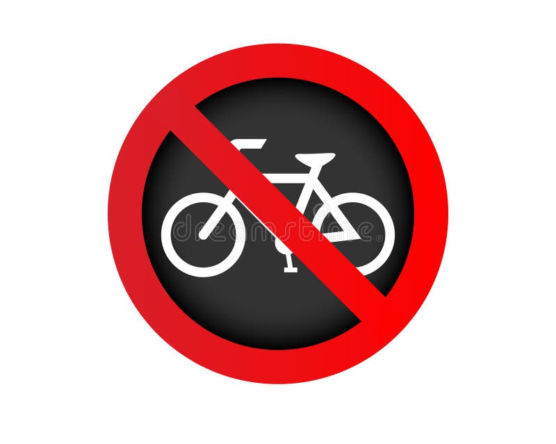 Red Circle Restricted Icon with Bicycle and Red Stroke Stock ...