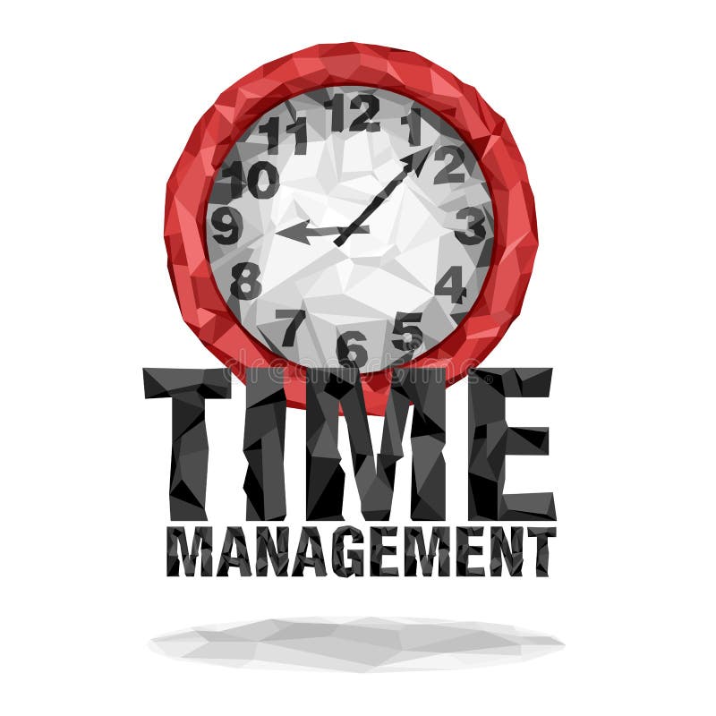 Isolated Red Clock and Words: Time Management Stock Vector ...