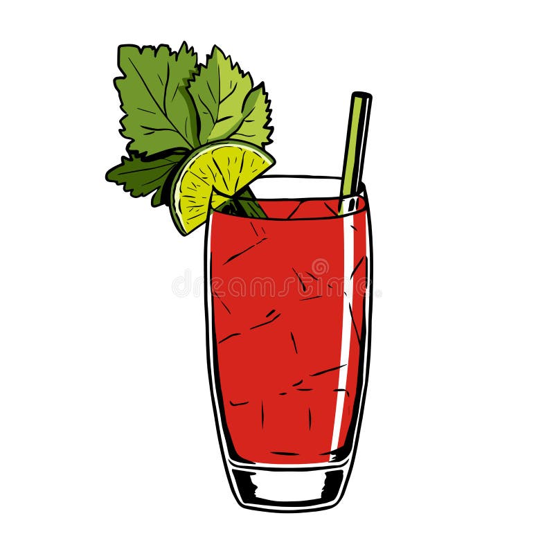 Isolated Red Cocktail Illustration Vector Stock Vector - Illustration ...