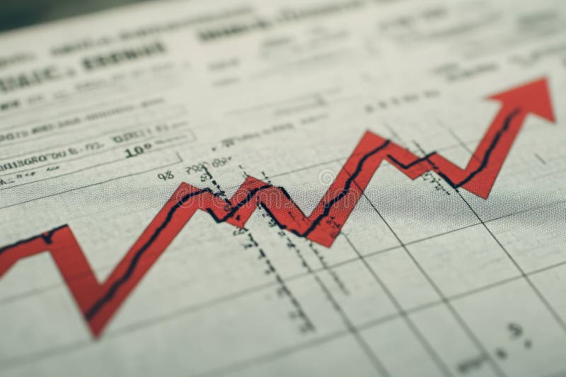 A Red Downward Arrow Symbolizes a Market Crash on a Financial Graph ...