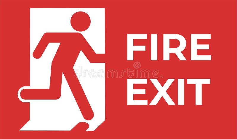 Isolated Red Fire Exit Icon. Concept of Emergency and Evacuation Stock Vector - Illustration of ...
