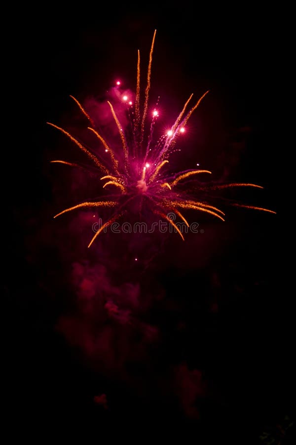 Bright red firework. stock image. Image of explosion - 326009897