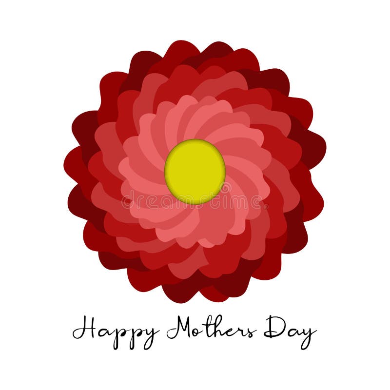 Isolated Red Flower and Text. Happy Mother Day Stock Vector ...