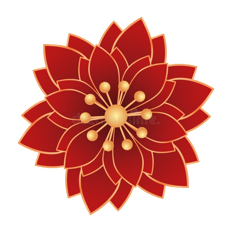 Isolated red flower stock vector. Illustration of isolated - 209436988