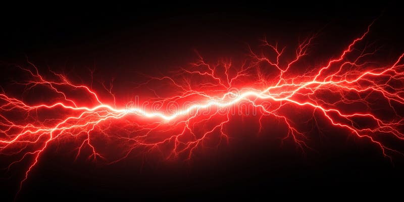 Isolated Red Lightning Light Effect Generative AI Stock Illustration ...