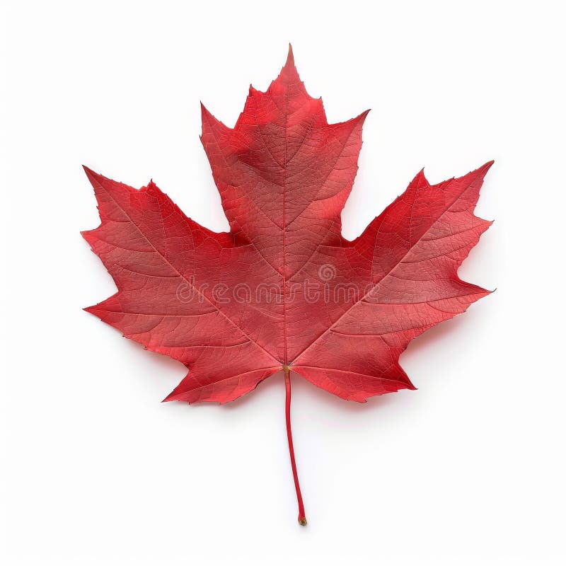 Isolated Red Maple Leaf with a Transparent or White Background Stock ...