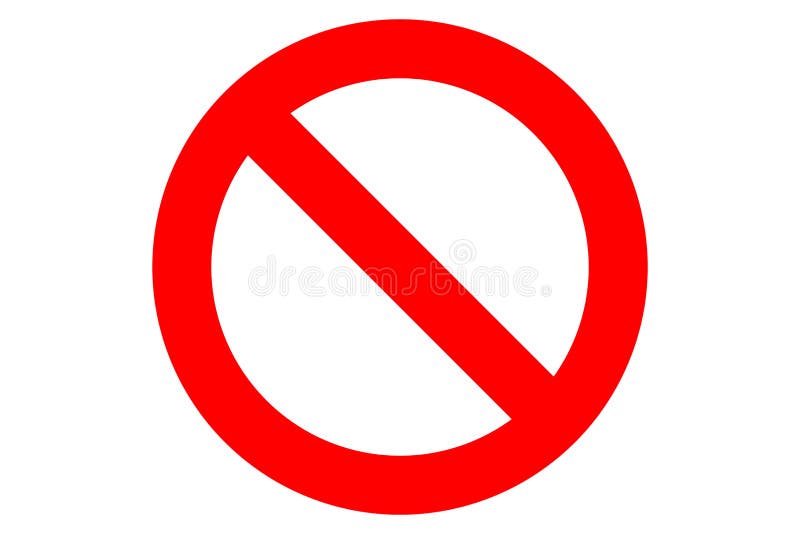 Isolated Red Not Allowed Sign Stock Illustration - Illustration of ...