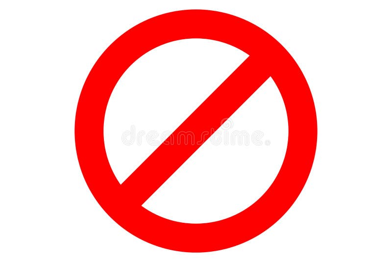 Isolated Red Not Allowed Sign Stock Illustration - Illustration of ...